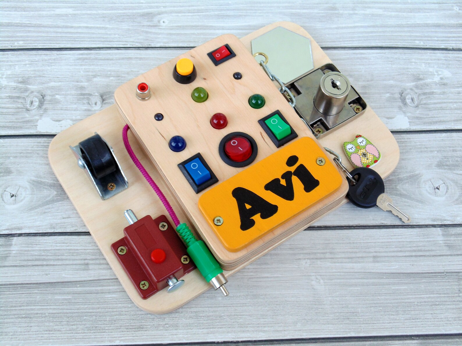 Travel Busy Board With Leds Wooden LED Light Toy Spaceship - Etsy