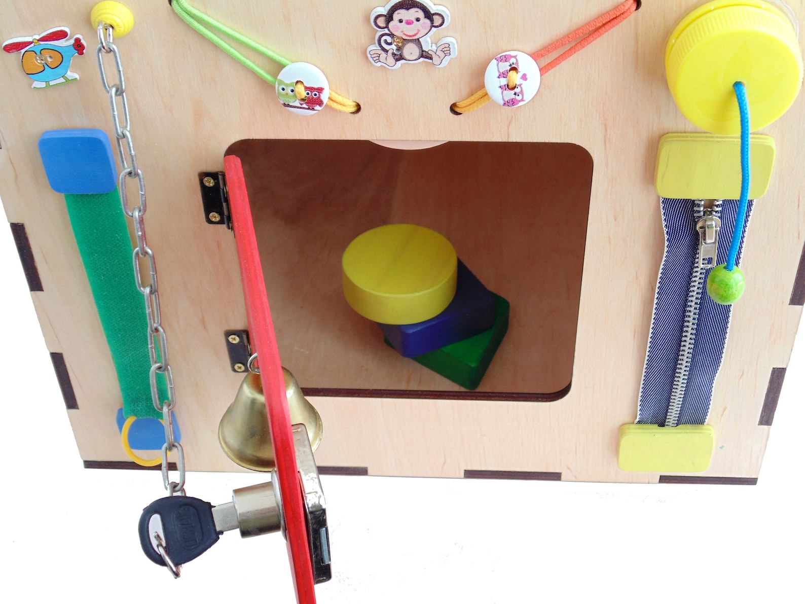 Personalized Wooden Busy Box for toddler Wooden Shape | Etsy