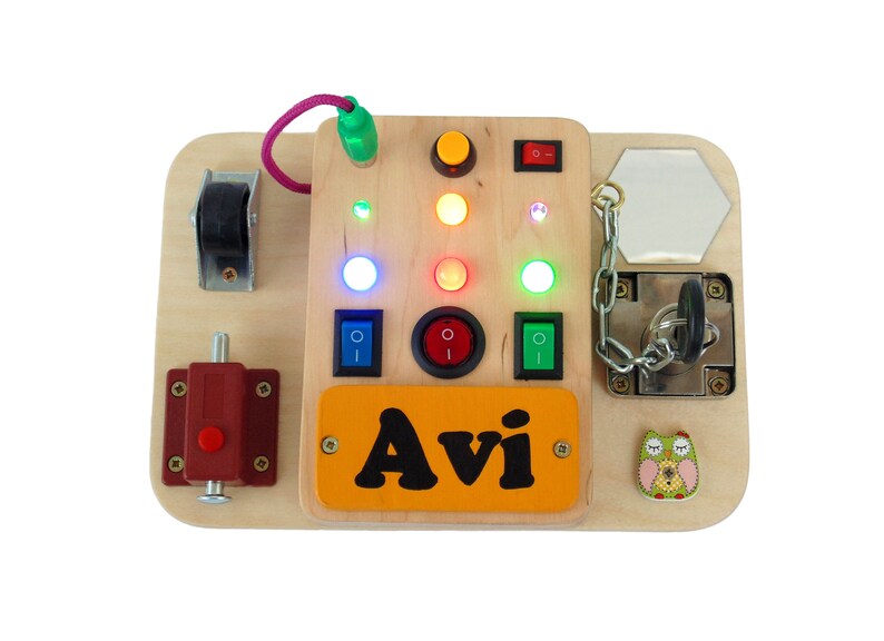 Travel Busy Board With Leds Wooden LED Light Toy Spaceship - Etsy