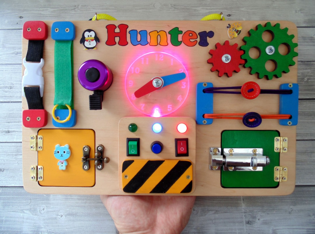 Personalized Toddler Busy Board Baby Montessori Toy Toddler Activity ...