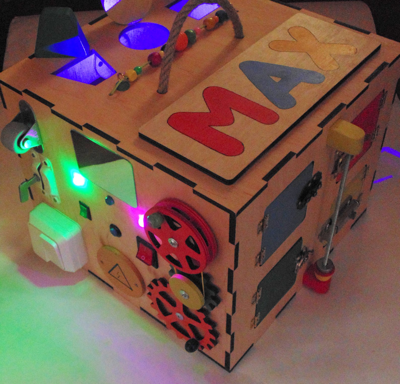 Personalized Wooden Busy Box for Toddler Wooden Shape Sorting | Etsy