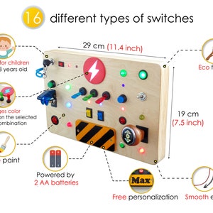 Mission Control Panel for Toddler Busy Board LED Light Toy Switch Box ...