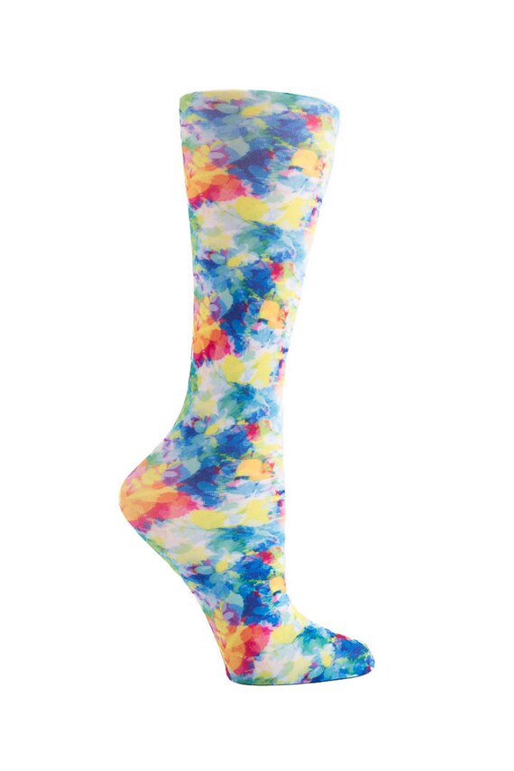 Cutieful Therapeutic Compression Socks Bright Watercolors | Etsy