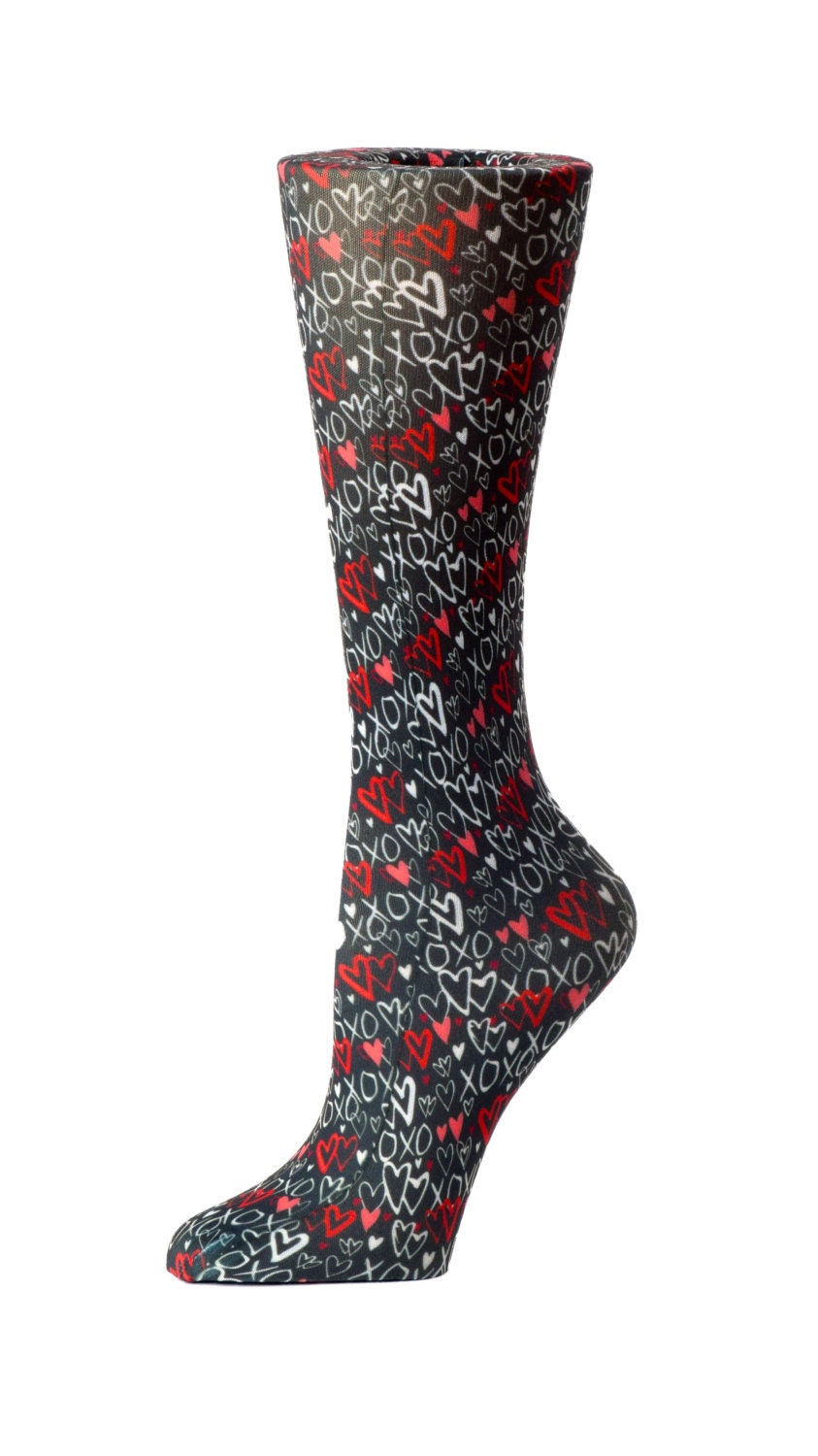 Cutieful Therapeutic Compression Socks Red Hearts XOXO - Etsy
