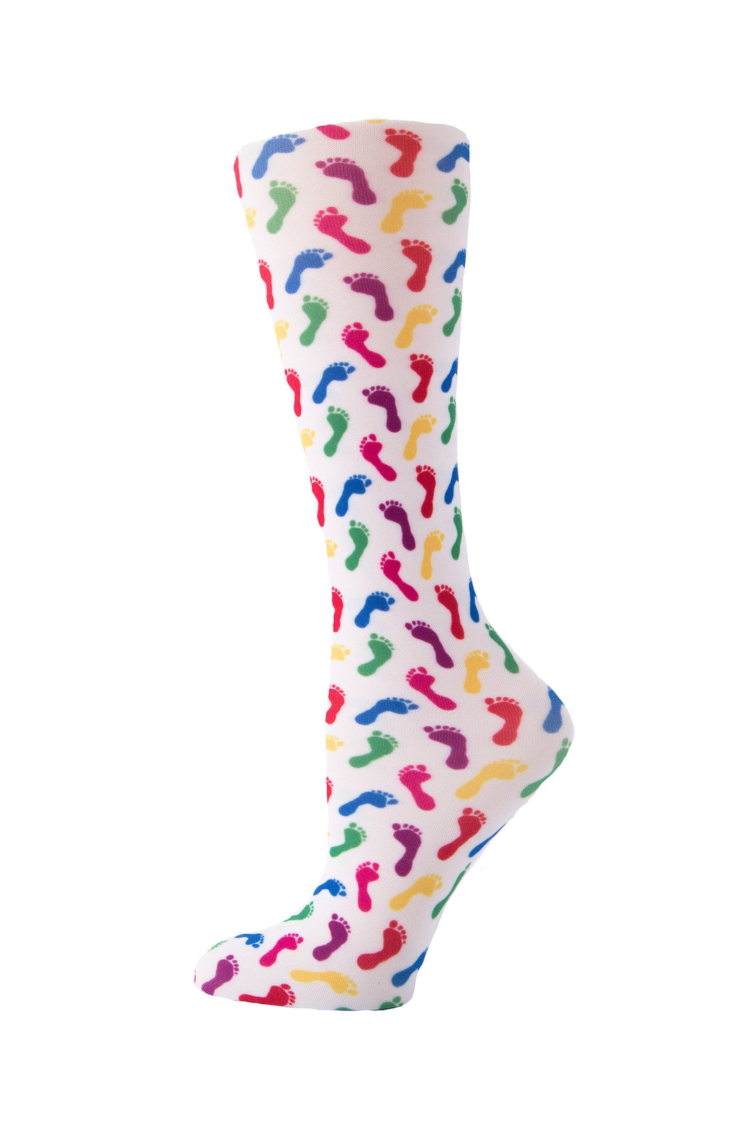 Cutieful Therapeutic Compression Socks - Footprints - Etsy