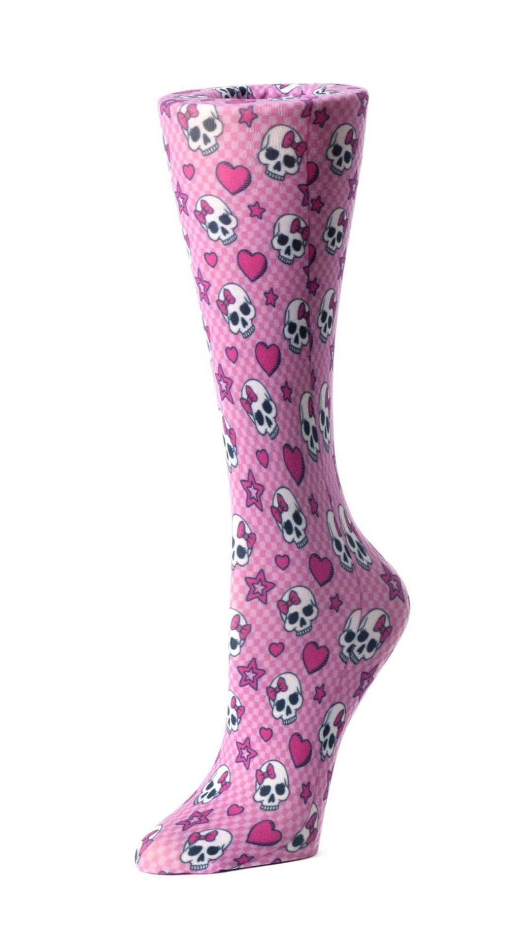 Cutieful Therapeutic Compression Socks - Pink Skulls - Etsy
