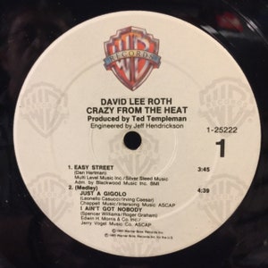 David Lee Roth-"crazy From the Heat" Vintage Vinyl 12" EP Record. 4 ...