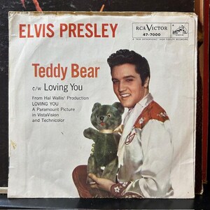 Elvis Presley-"loving You/ Teddy Bear" Vintage Vinyl 7" 45 Rpm Single ...