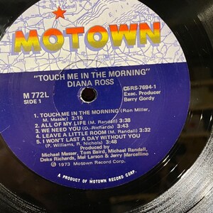 Diana Ross-"touch Me in the Morning" Vintage Vinyl Soul Record Album ...
