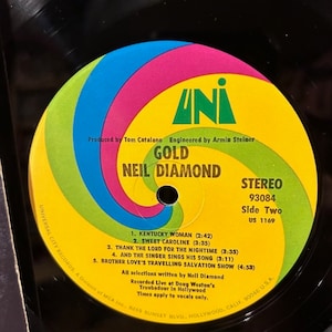 Neil Diamond Gold Greatest Hits Album Including Hit Songs Sweet ...