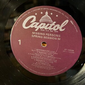 Missing Persons-"spring Session M" Vintage Vinyl Record Album, "no Way ...