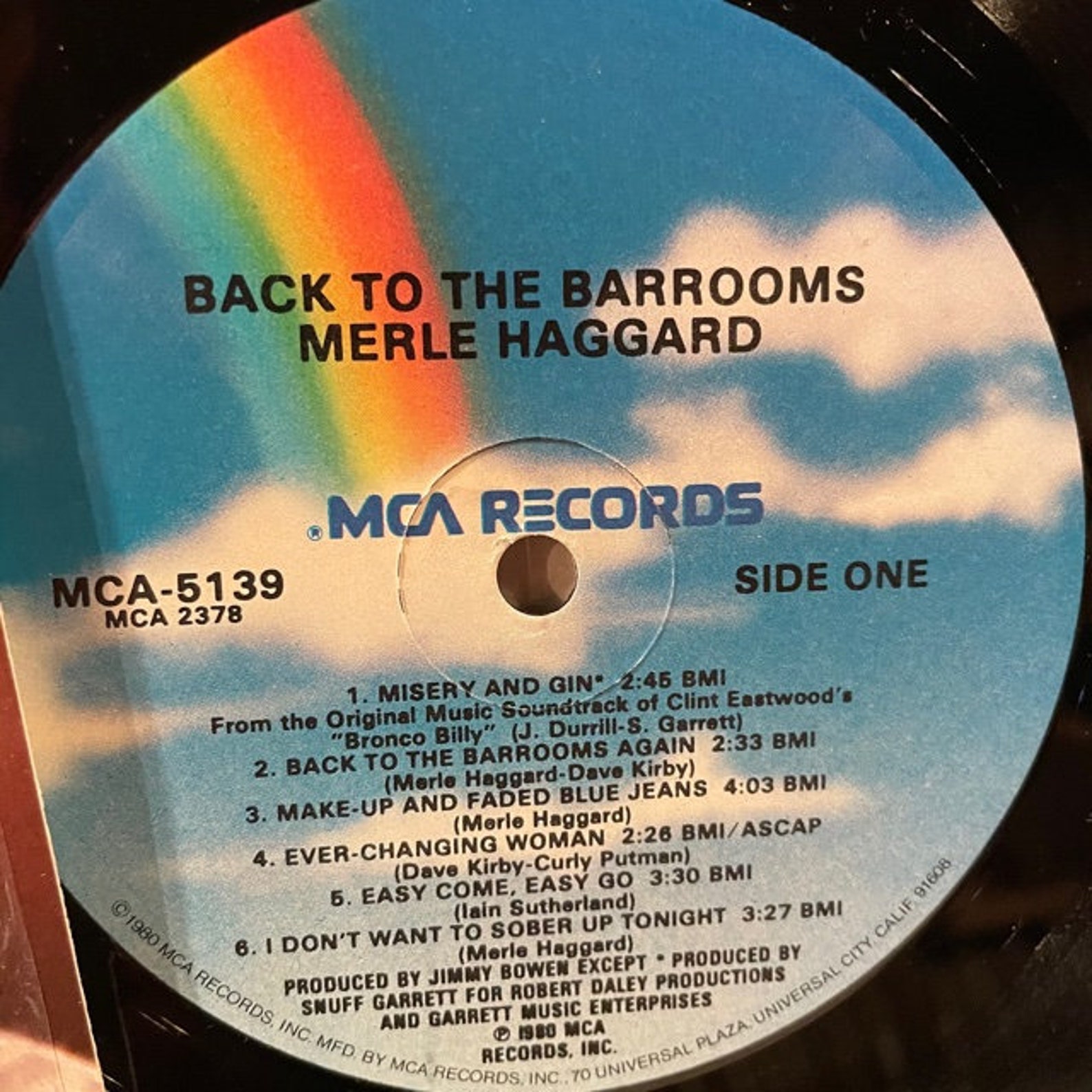 Merle Haggardback To The Barrooms Vintage Vinyl Country Record Album Etsy