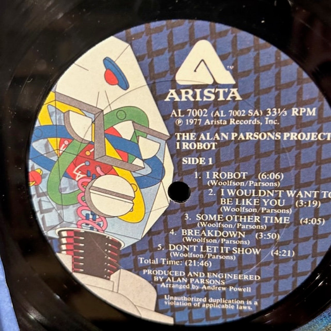 Alan Parsons Project-"i Robot" Vintage Vinyl Record Album - Etsy