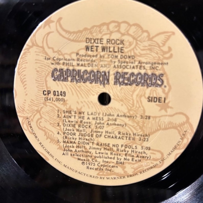 Wet Willie Vintage Vinyl Record-"dixie Rock" Vintage Vinyl Record Album ...