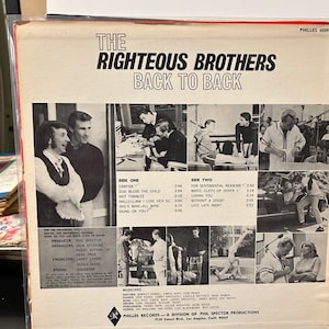 Righteous Brothers-"back to Back" Vintage Vinyl Record Album - Etsy
