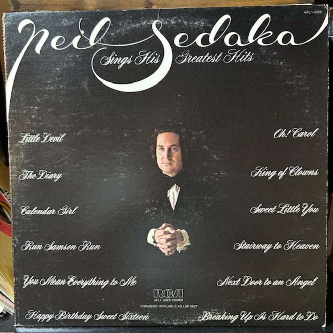 Neil Sedaka-"greatest Hits" Vintage Vinyl Record Album - Etsy