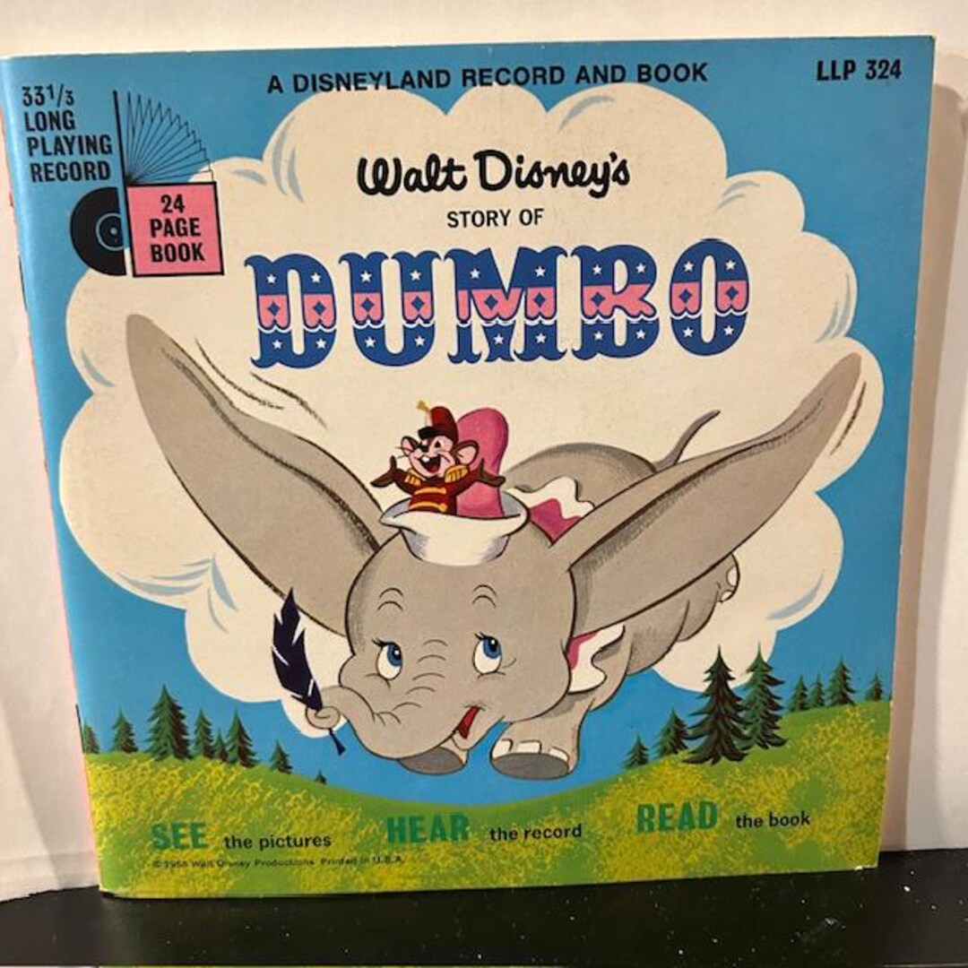 Walt Disneythe Story of Dumbo Vintage Vinyl See Hear Read Book and ...