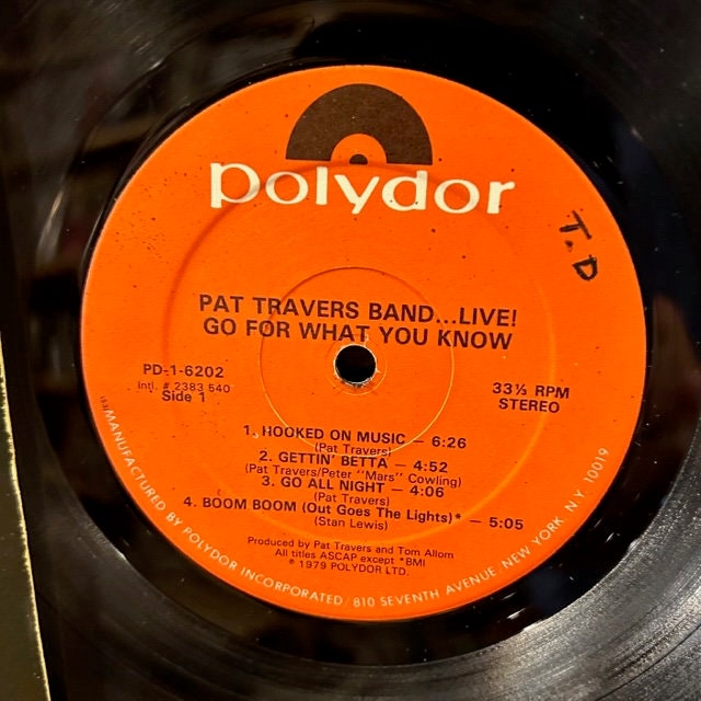 Pat Travers Band-"live! Go for What You Know" Vintage Vinyl Record ...
