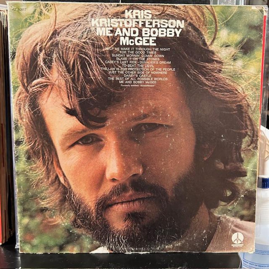 Kris Kristofferson-"me and Bobby Mcgee" Vintage Vinyl Record Album ...