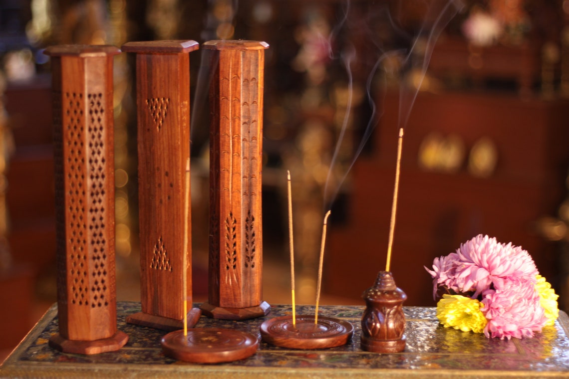 Incense Burner Wooden Octagonal Tower - Etsy