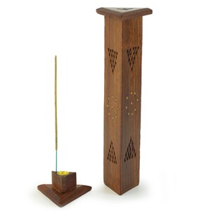 Incense Burner Wooden Triangle Tower - Etsy