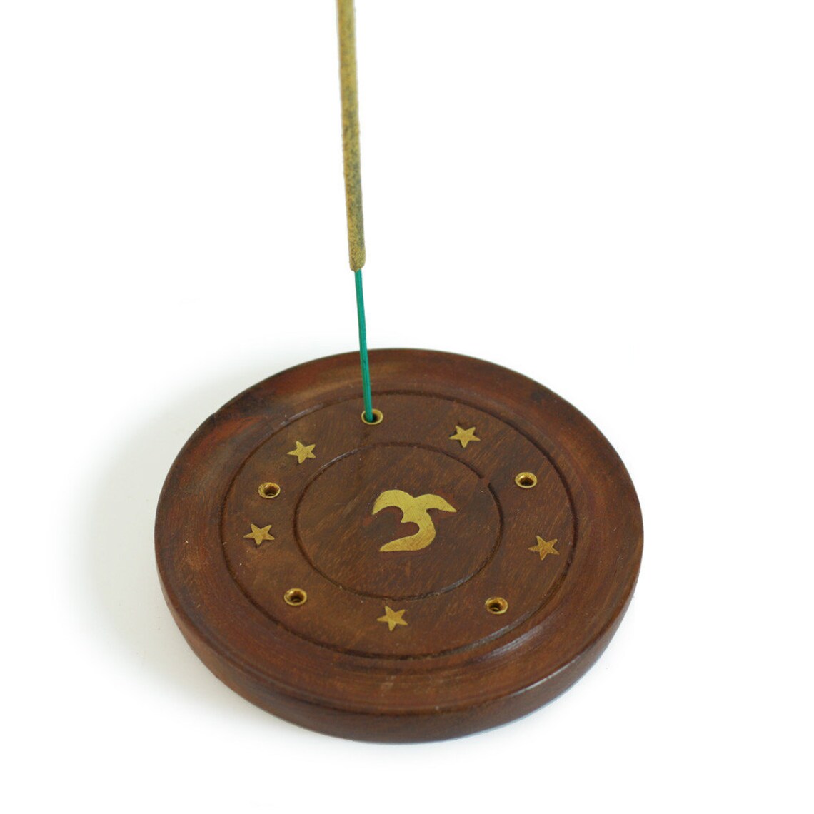 Incense Burner Wooden Round Plate With Om 4 Inches - Etsy