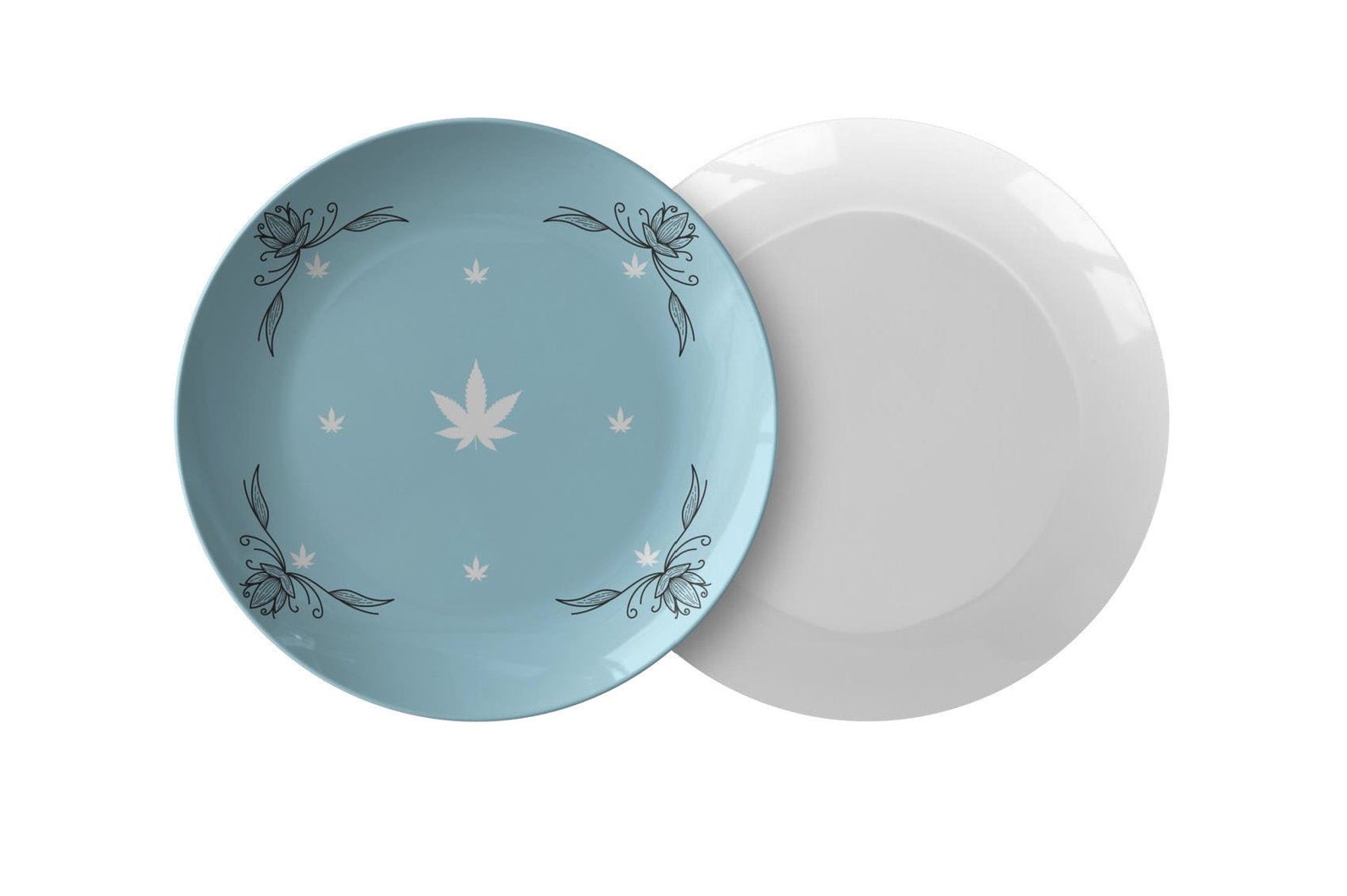 Bellissimo Blue Cannabis Plate/Cannabis Plate/Cannabis | Etsy