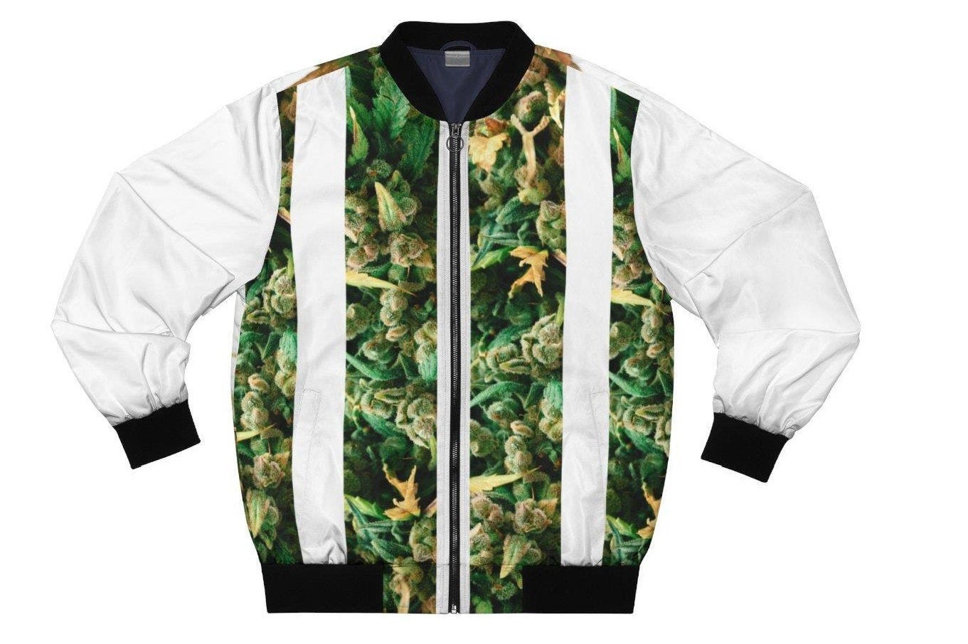 Cannabis Jacket Verde Fioritura Cannabis Bomber Jacket | Etsy