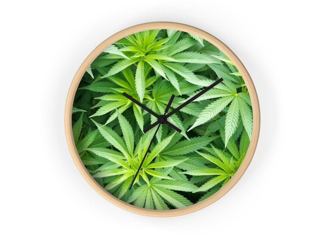 Cannabis Wall Clock- You Chose the Base Color/cannabis Clock/cannabis ...