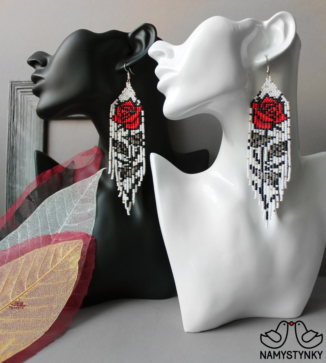 Boucles doreilles roses rouges Boucles doreilles Fleurs | Etsy