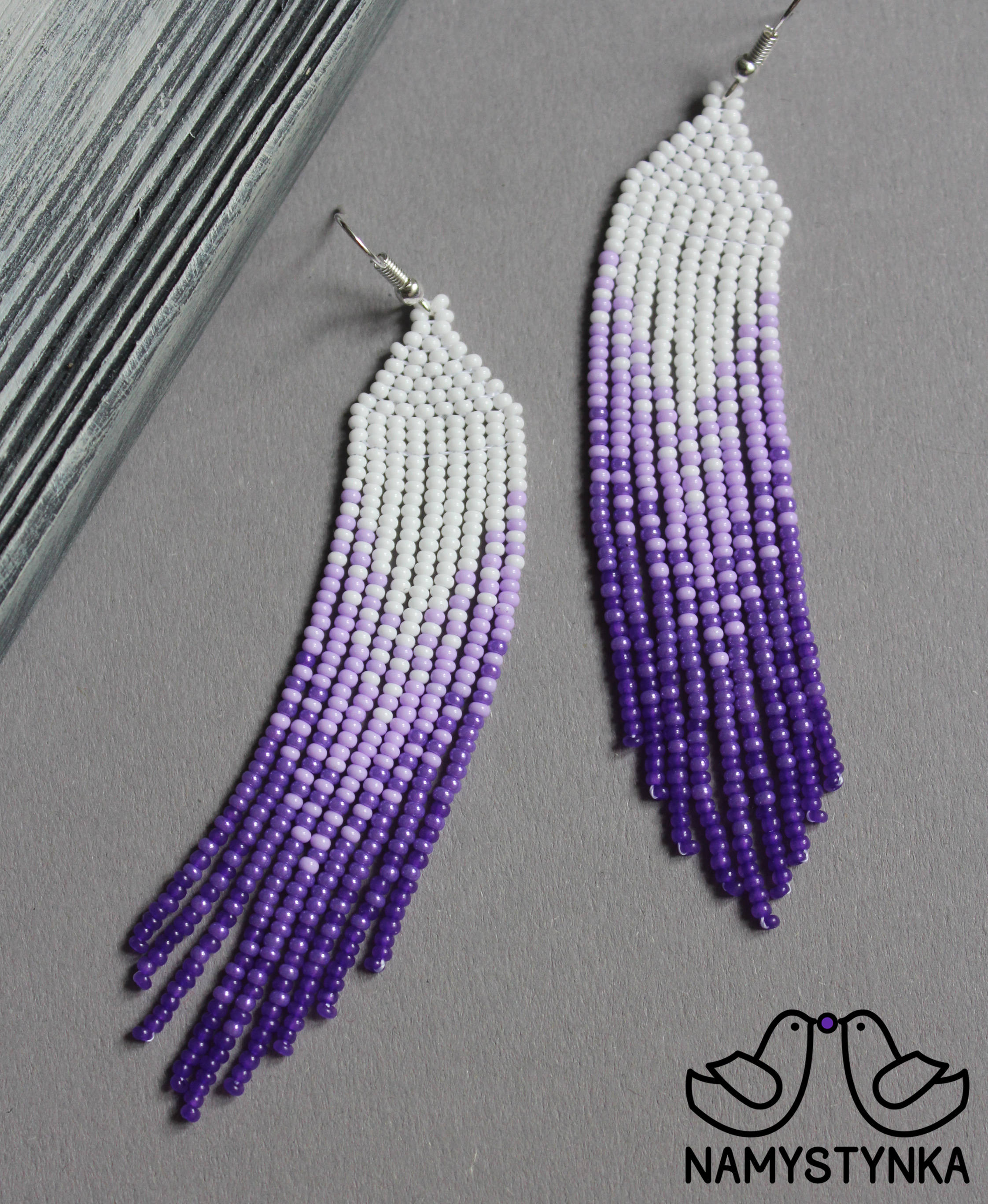 Violet Pantone Beaded Earrings Purple Earrings Ultra Violet | Etsy
