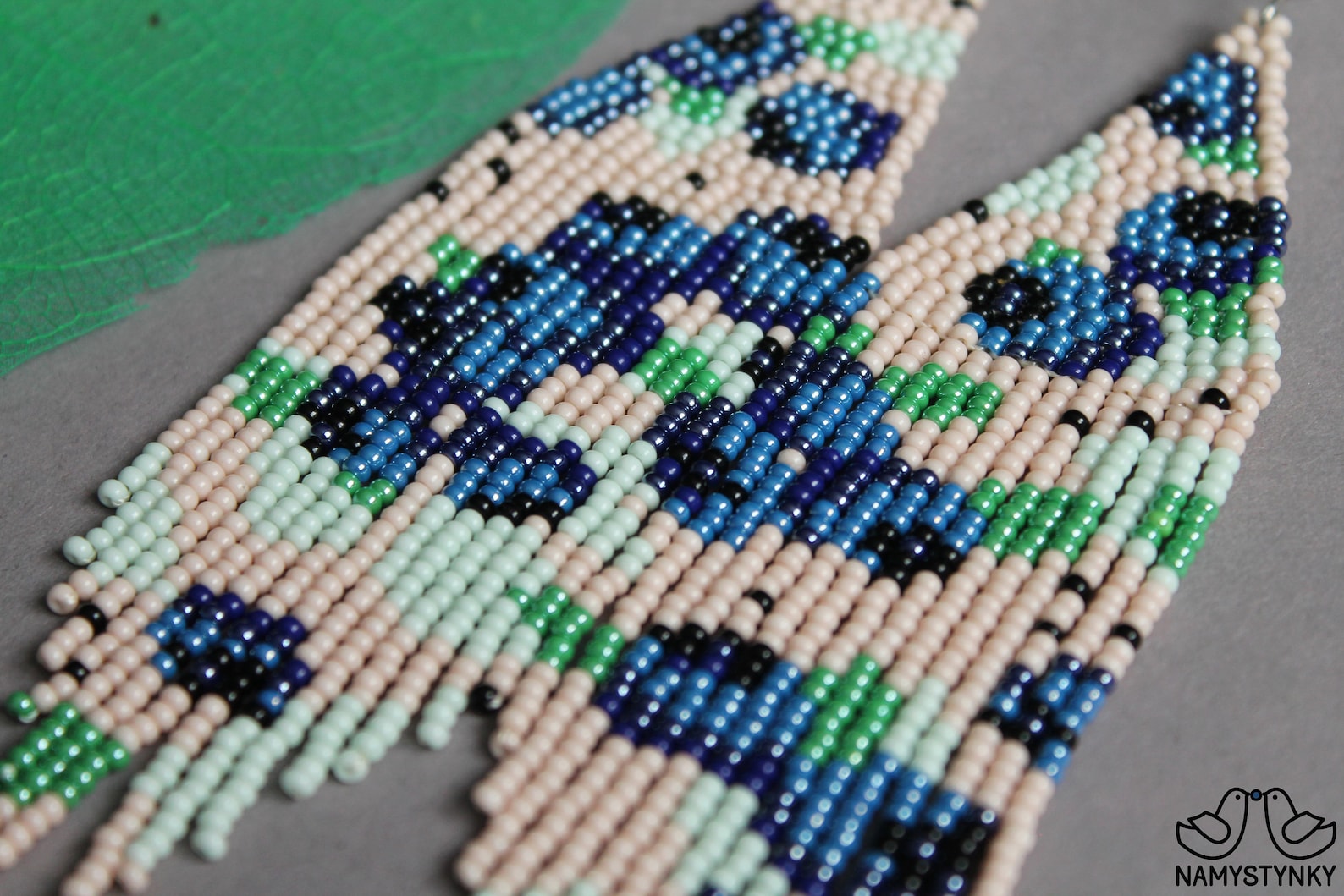 Blueberry Beaded Earrings Bilberry Beadwork Earrings Berry - Etsy