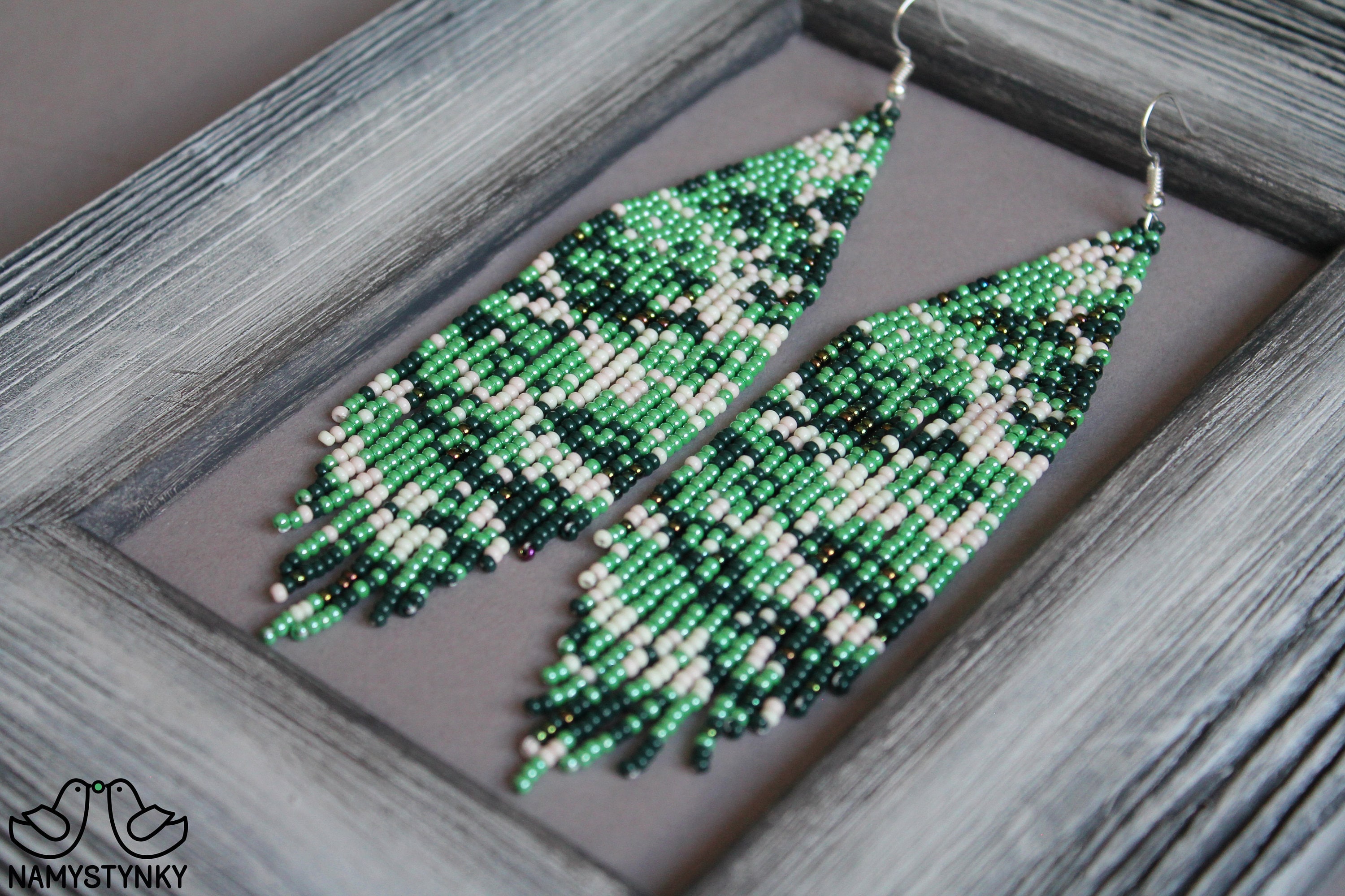 Camouflage beaded earrings Camo earrings Military style | Etsy