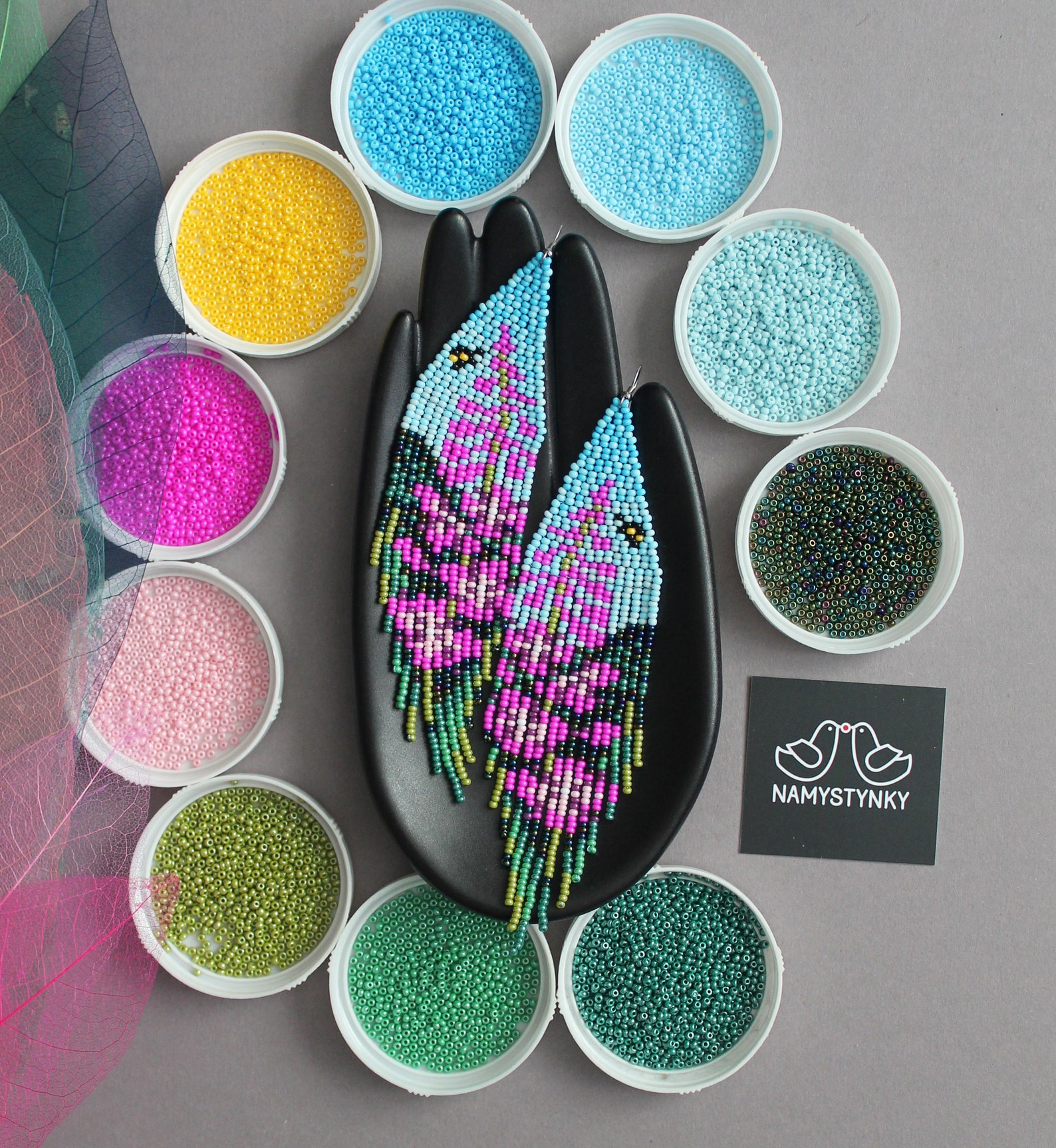 Mountain Landscape Beaded Earrings Fireweed Flowers Beadwork - Etsy