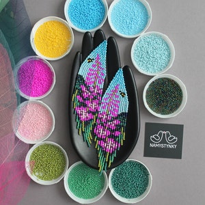 Mountain Landscape Beaded Earrings: Fireweed Floral Beadwork - Etsy