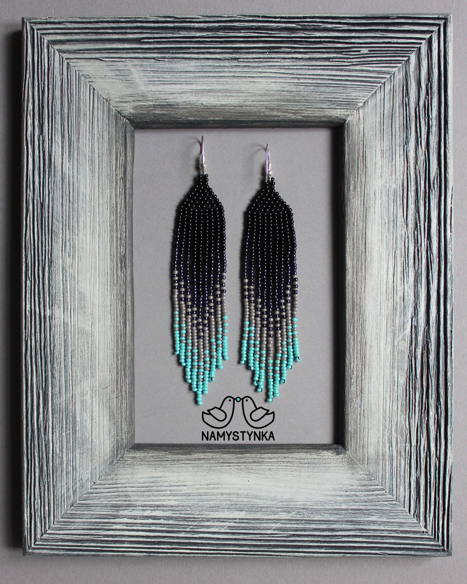 Turquoise Beaded Earrings Seed Bead Earrings Long Earrings - Etsy