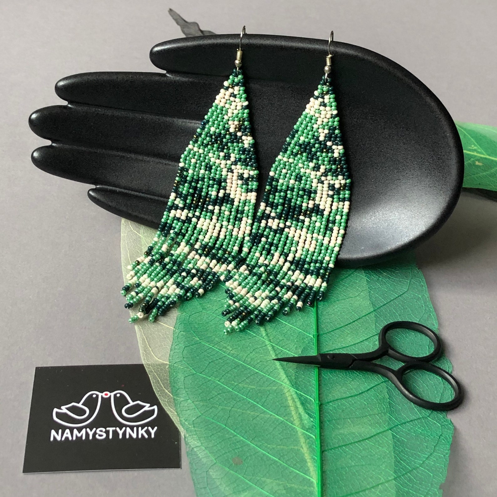 Camouflage Beaded Earrings Camo Earrings Military Style - Etsy