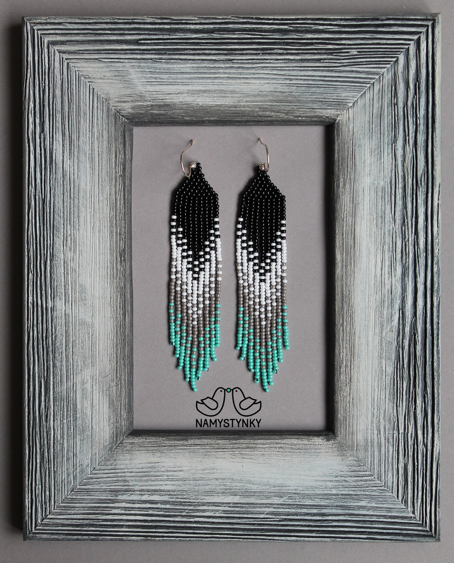 Turquoise Beaded Earrings Seed Bead Earrings Long Earrings - Etsy