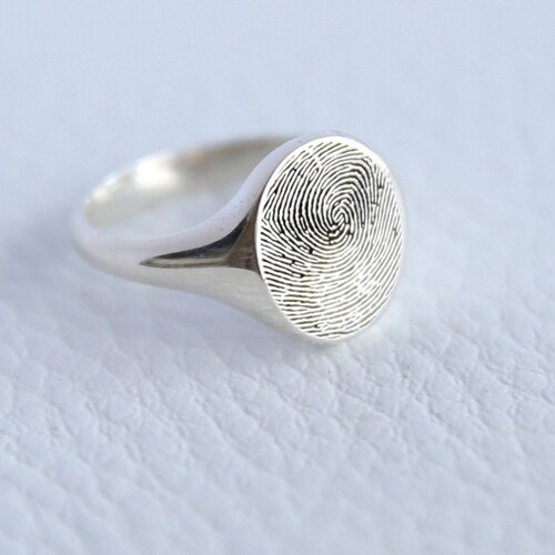 Personalized Fingerprint Ring Memorial Custom Ring Dainty - Etsy