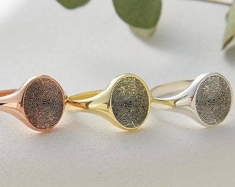 Custom Fingerprint Ring • Actual Fingerprint Band • Personalized ...