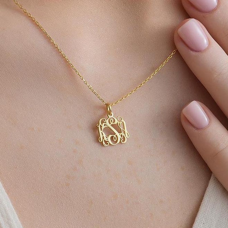 Monogram Necklace - Etsy