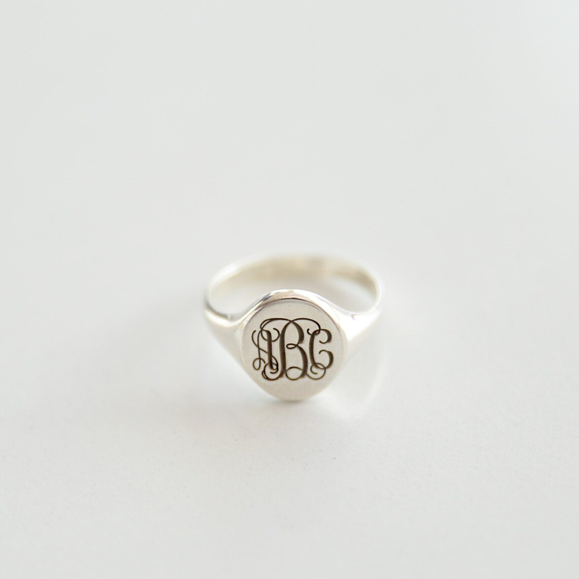 14k Gold Initial Signet Ringpersonalized Monogram - Etsy