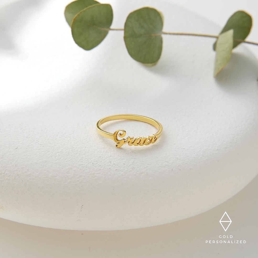 Sterling Silver Name Ring-personalized Ring-customized Jewelry-letter ...