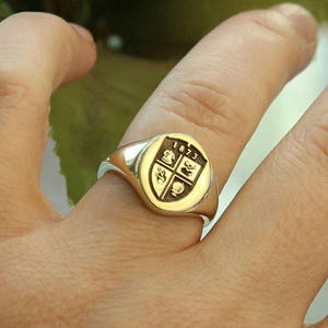Personalized Coat of Arms Signet Ring, Family Crest Rings, Family Crest ...