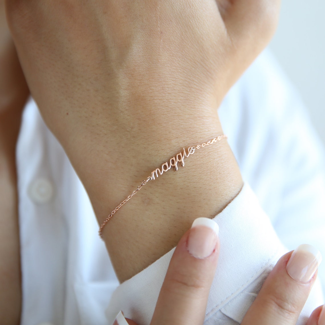 Sterling Silver Name Braceletpersonalized Braceletgift for - Etsy