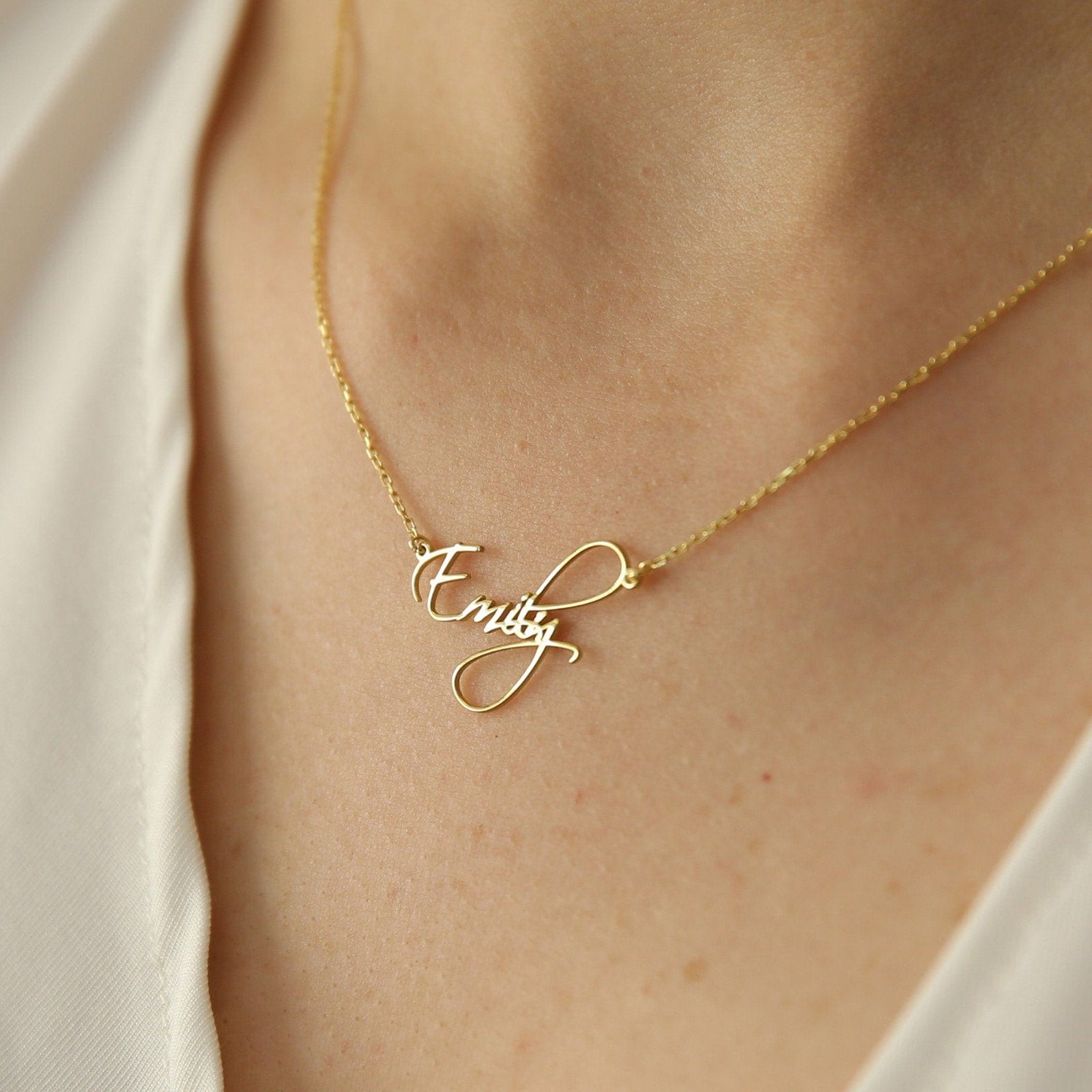 14k Solid Gold Name Necklace Name Necklace-gold - Etsy