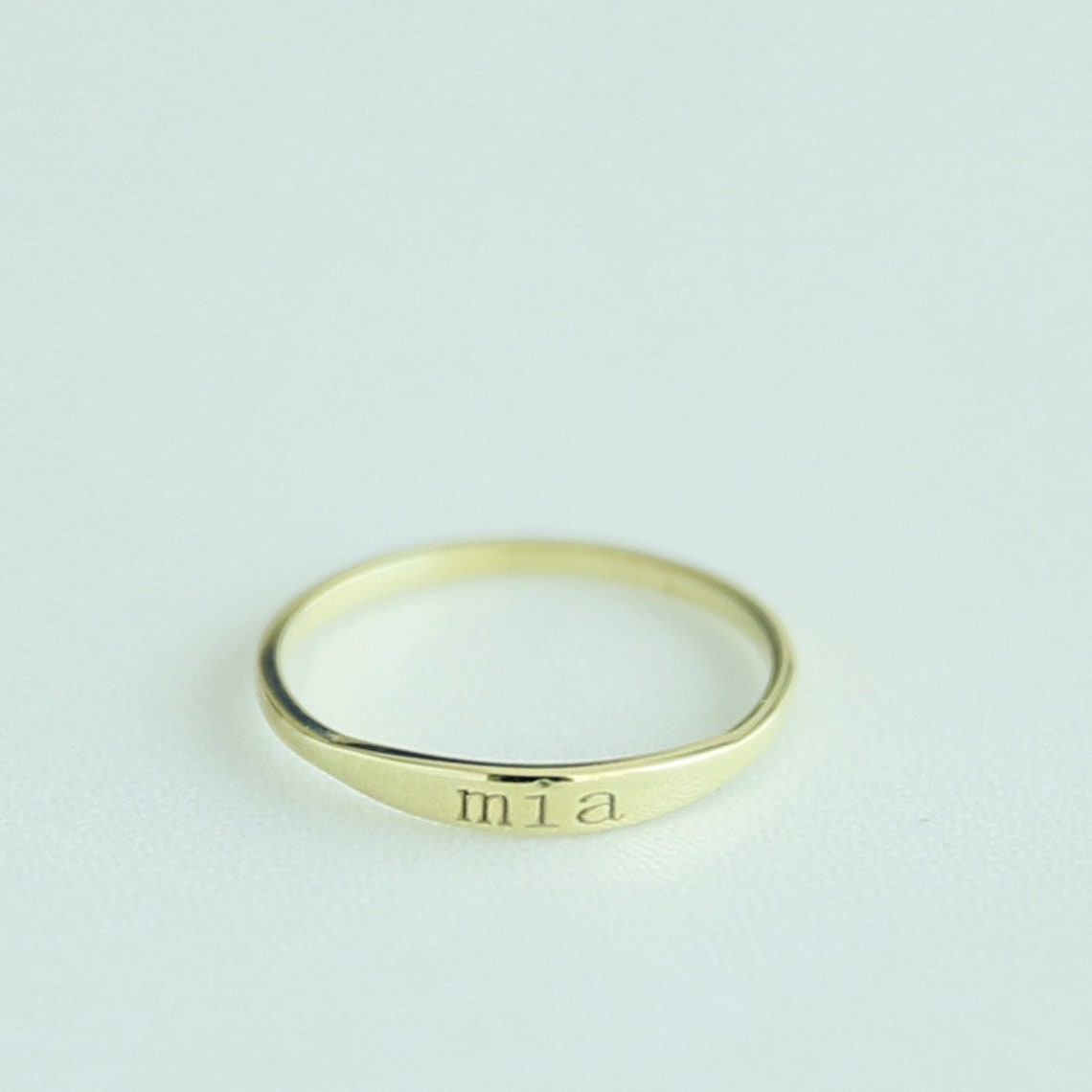 14k Gold Custom Name Ringpersonalized Ringstacking - Etsy