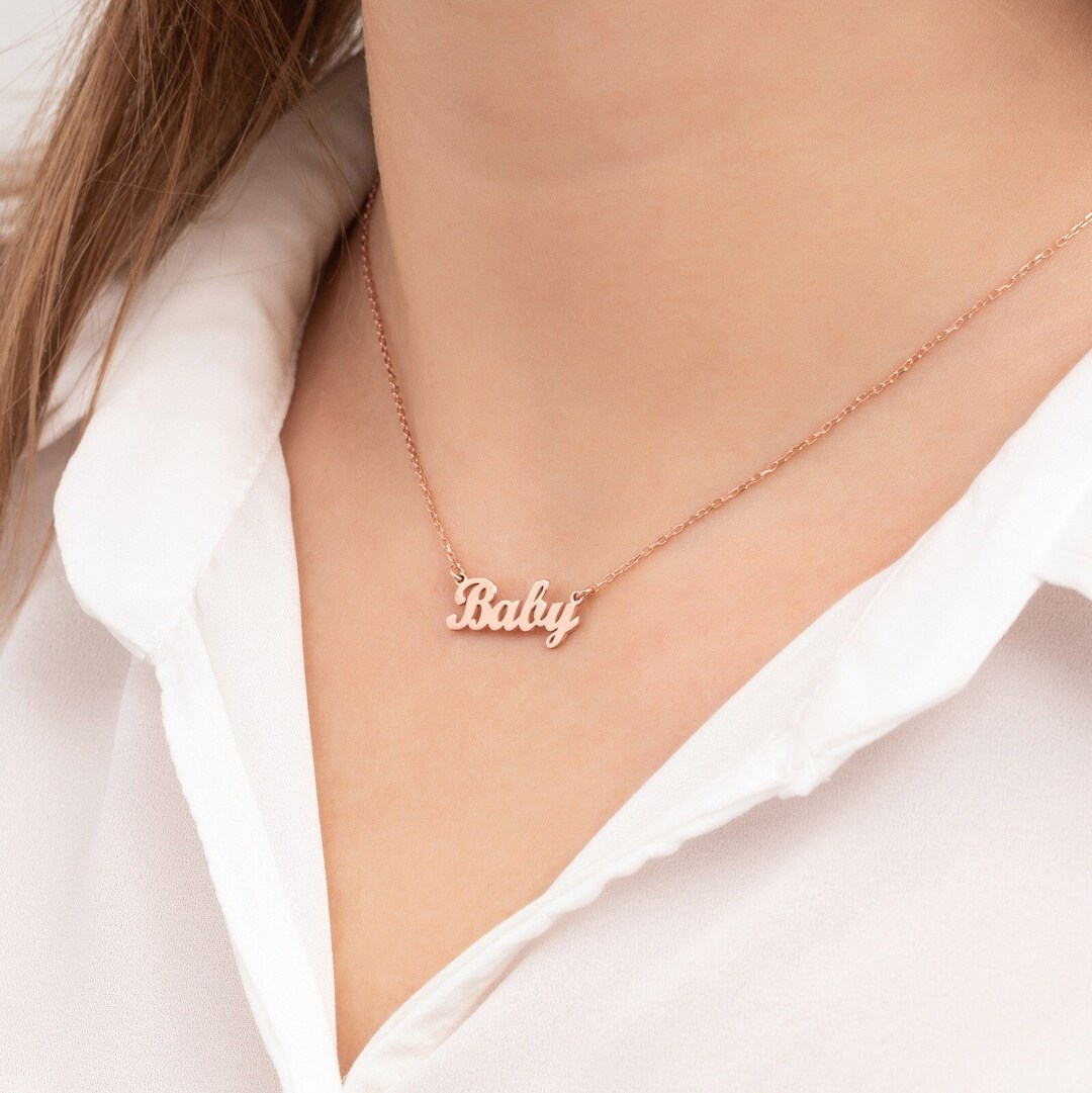 Rose Gold Name Necklace,rose Gold Jewelry,necklace,customized Necklace ...