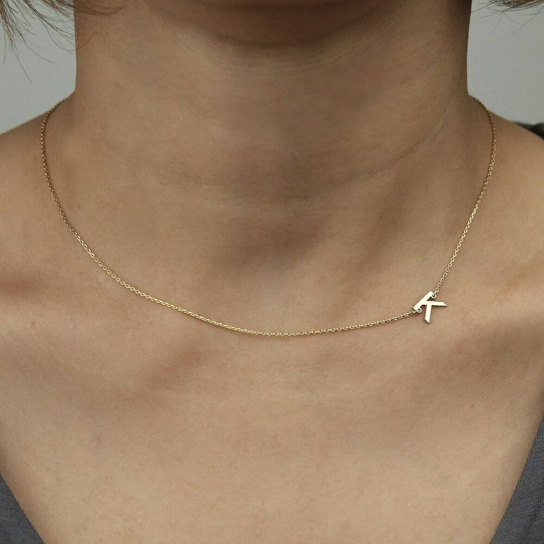 14k Gold Initial Necklace,personalized Jewelry Letter Necklace,dainty ...