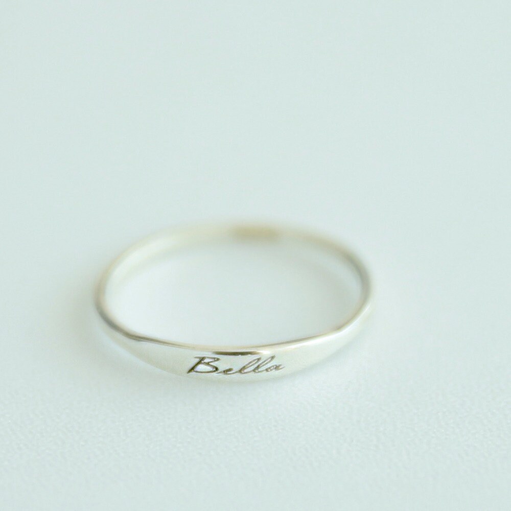 14k Gold Tiny Name Ring-personalized Ring-letter - Etsy